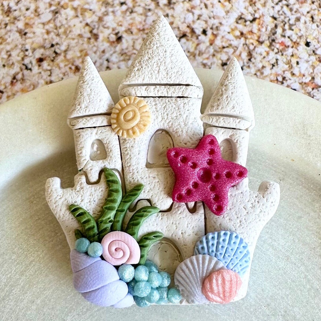 Made to Order Sandcastle Beach Polymer Clay Brooch - Etsy
