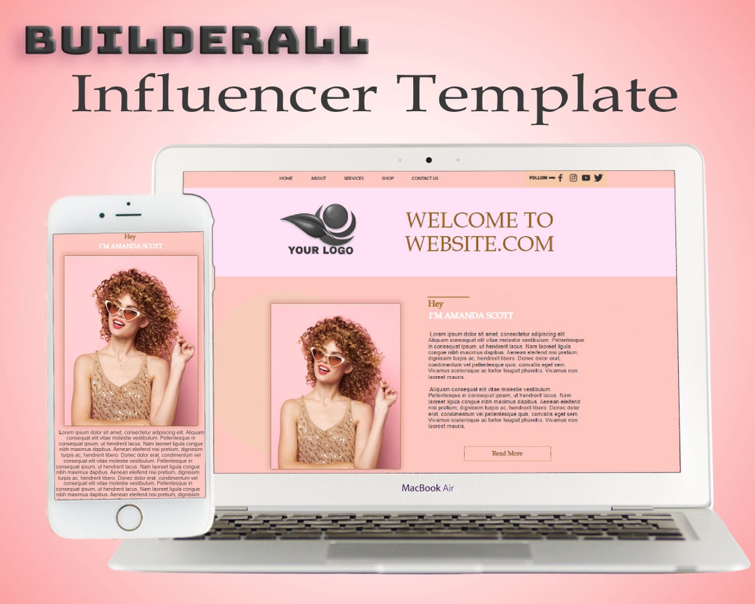 Builderall Website Template, Influencer Website Design, Model Website ...