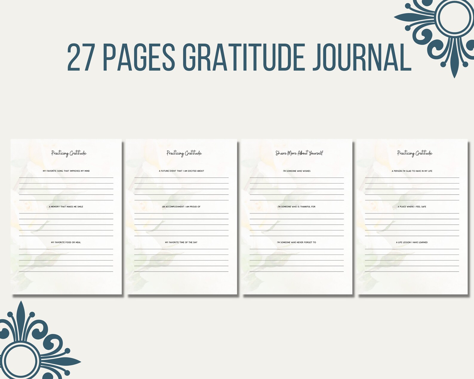 Printable Gratitude Journal Daily Reflections Journal - Etsy