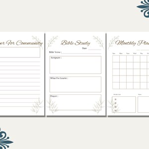 Printable Prayer Journal Template, Bible Study Journal, Sermon Notes ...