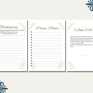 Printable Prayer Journal Template, Bible Study Journal, Sermon Notes ...
