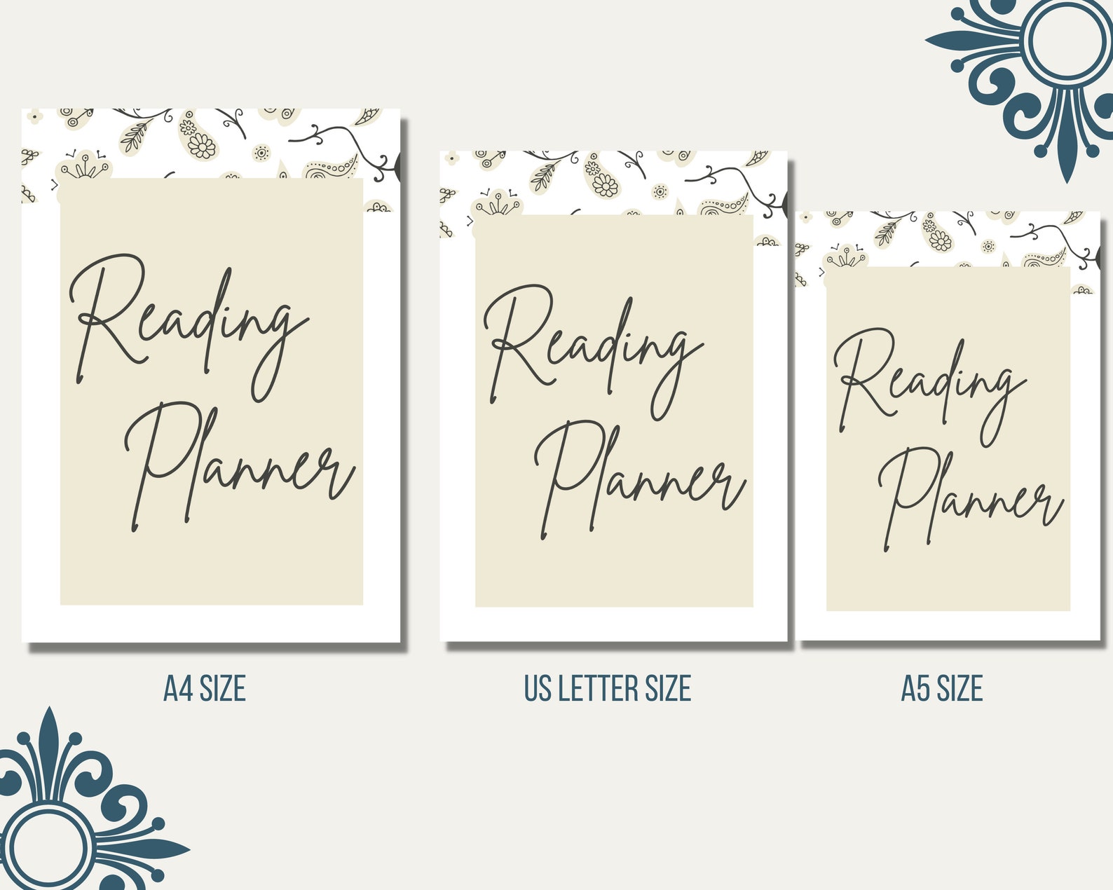 Reading Planner Printable, Reading Journal Printable, Book Planner, A4 ...