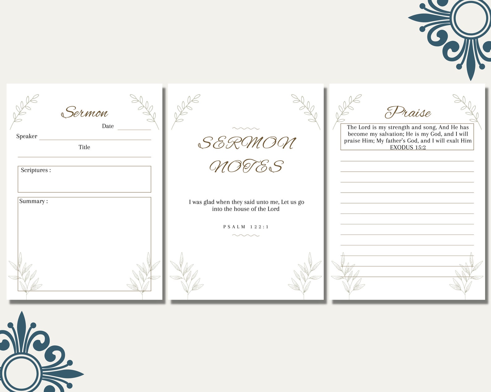Printable Prayer Journal Template Bible Study Journal Sermon - Etsy