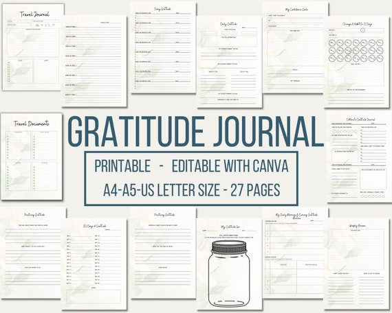 Printable Gratitude Journal Daily Reflections Journal - Etsy
