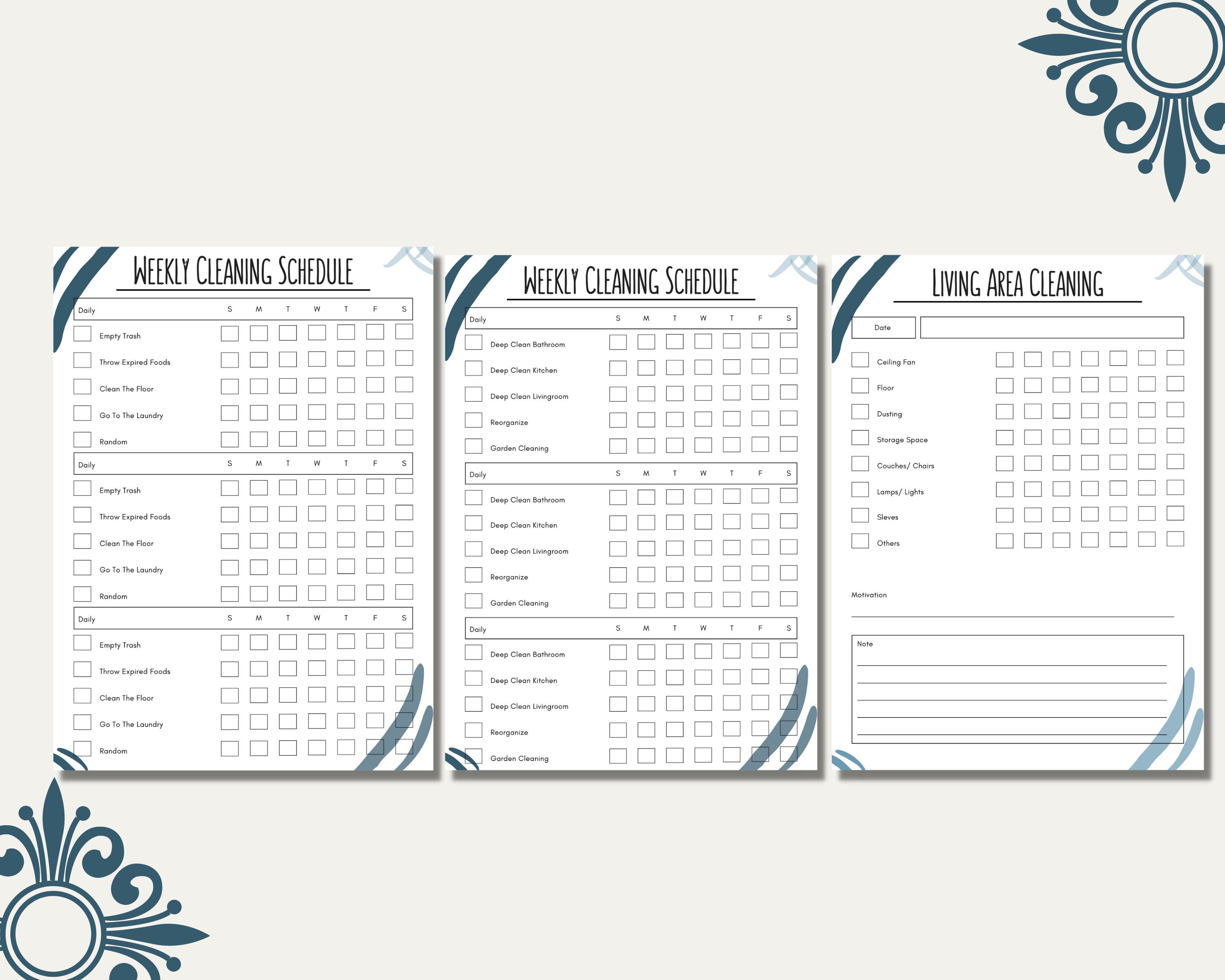 Printable Cleaning Schedule, Cleaning Checklist, Cleaning Planner, A4 ...