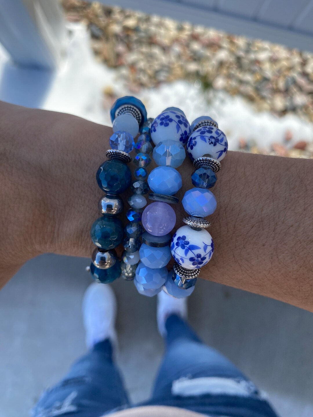 Nature Inspired Bracelet, Stackable Bracelets, Hummingbird Charm ...