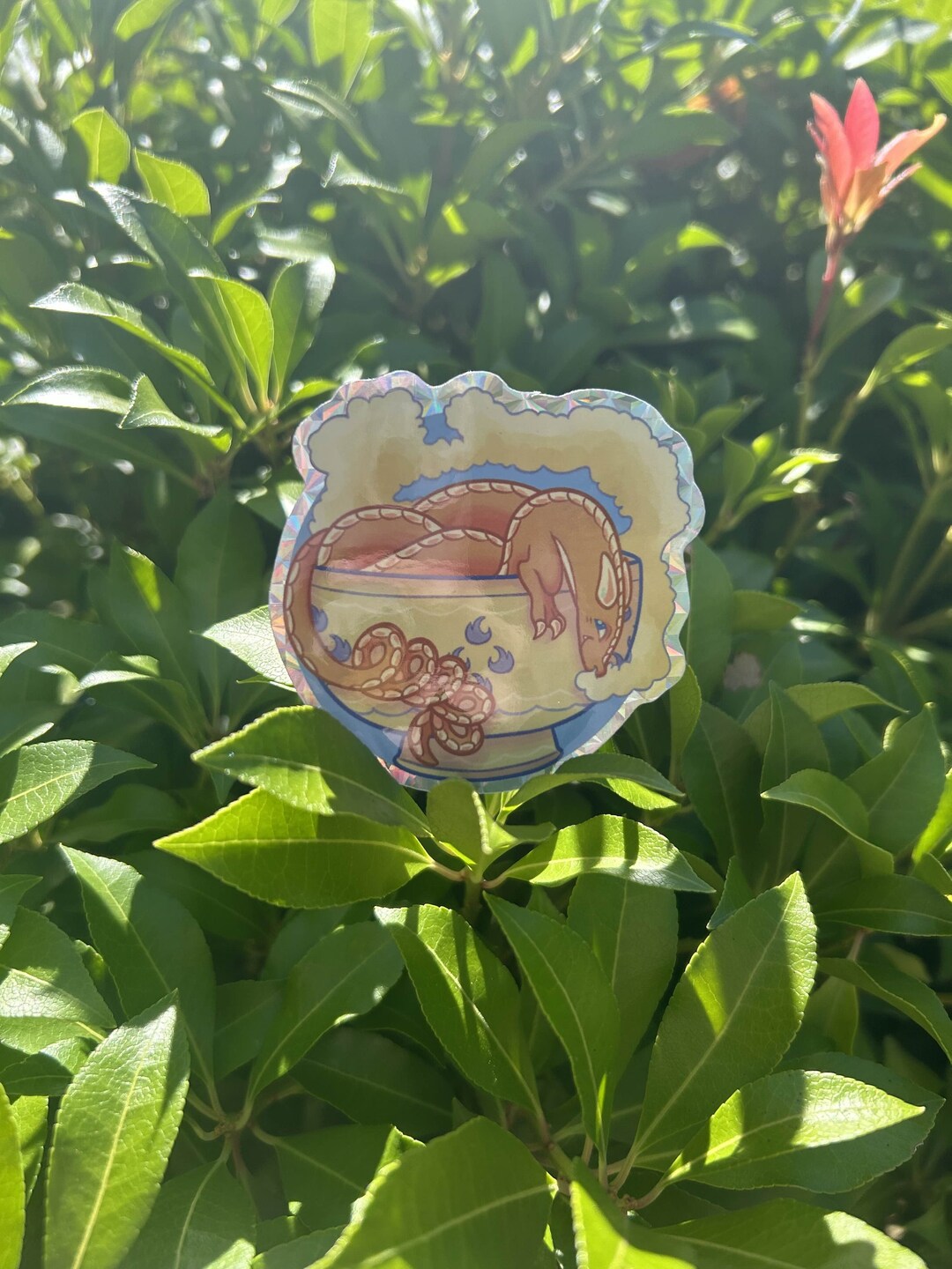 Noodle Dragon Prismatic Holographic Sticker - Etsy