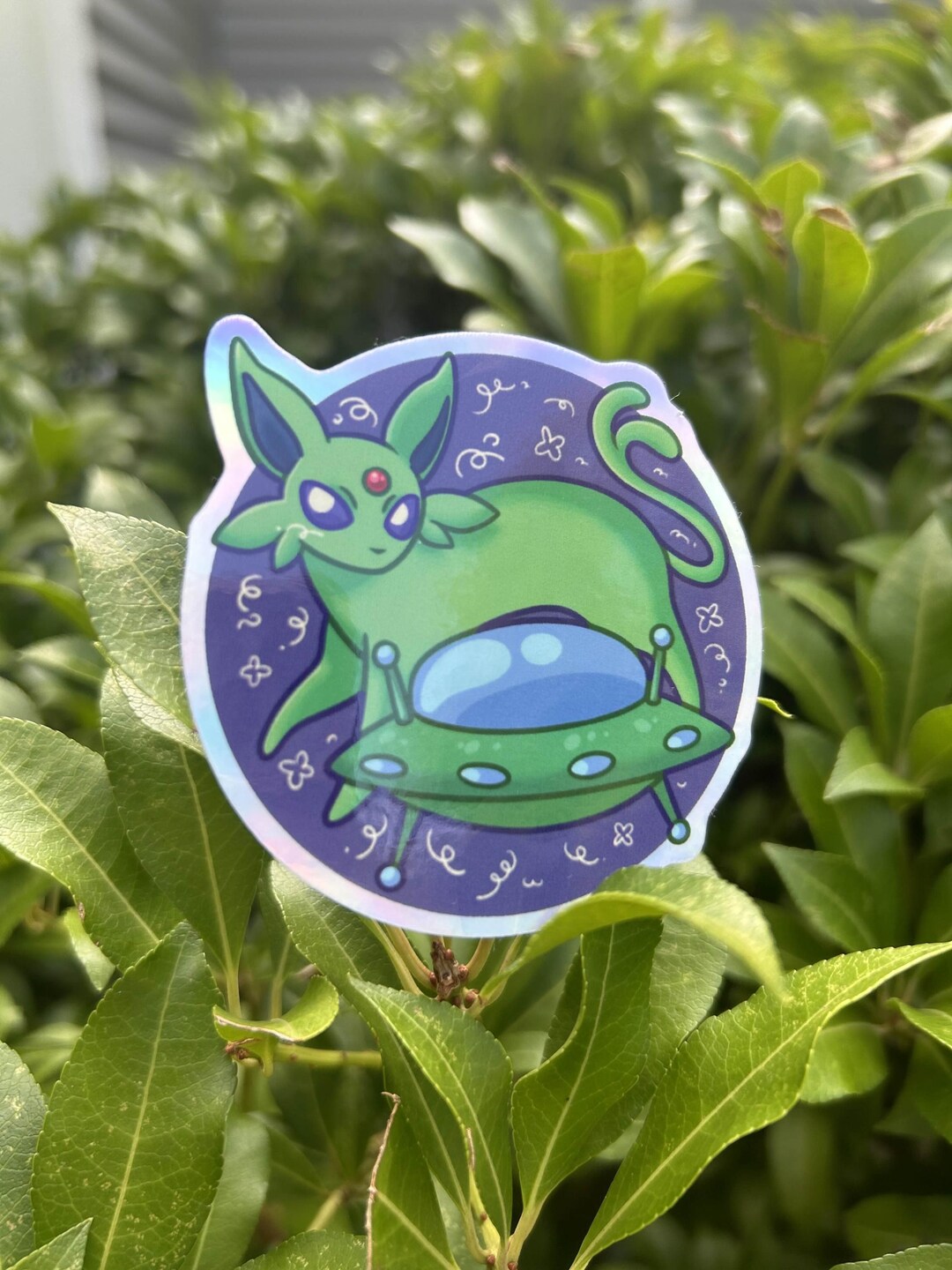 Alien Espeon Shiny Holographic Sticker - Etsy