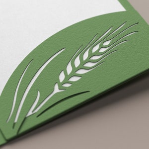 Rustic Wedding Invitation Envelope SVG With Wheat, Card Template Dxf ...