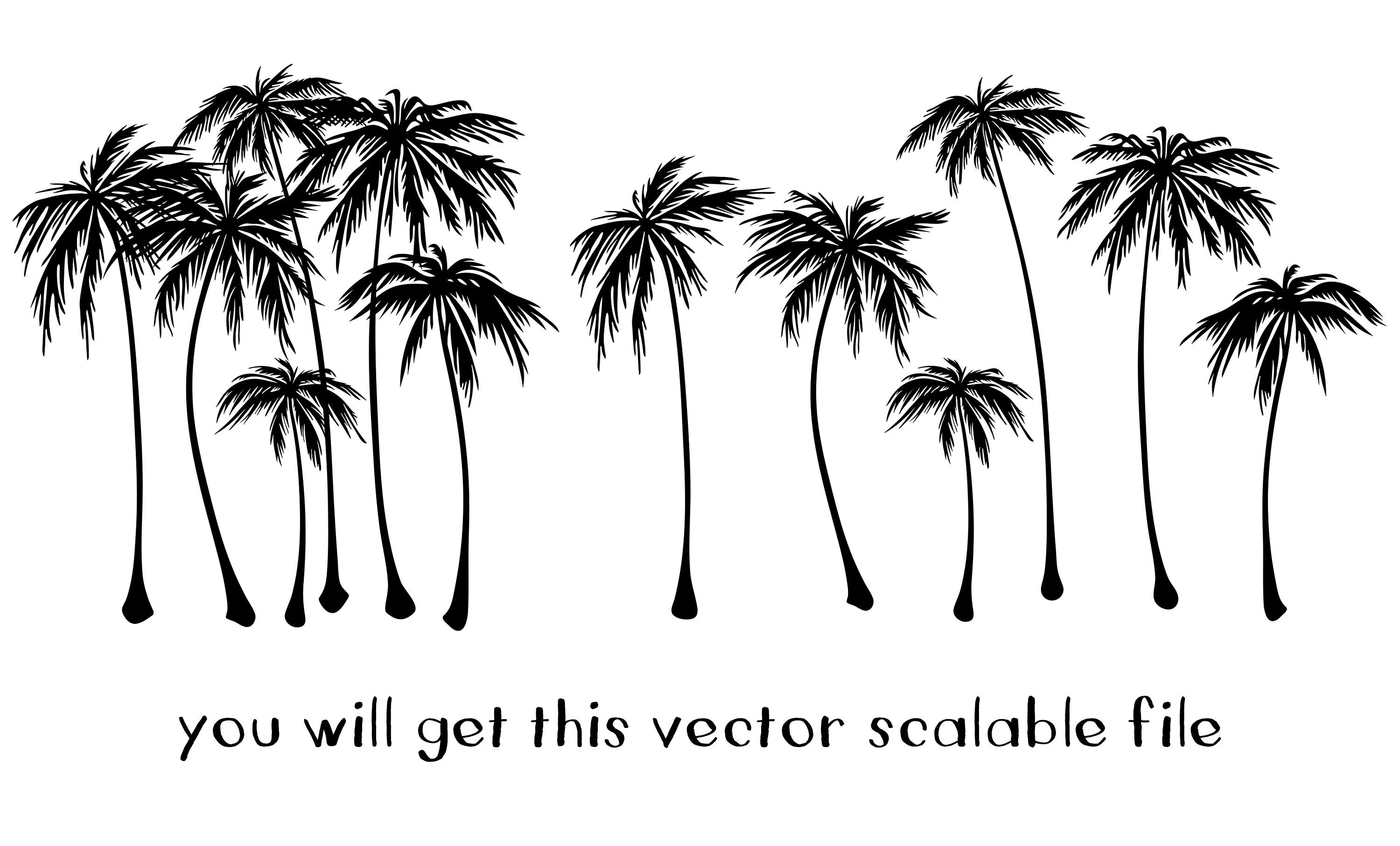 Palm Trees SVG Set, Tropical Coconut Trees EPS, Cricut Explore ...
