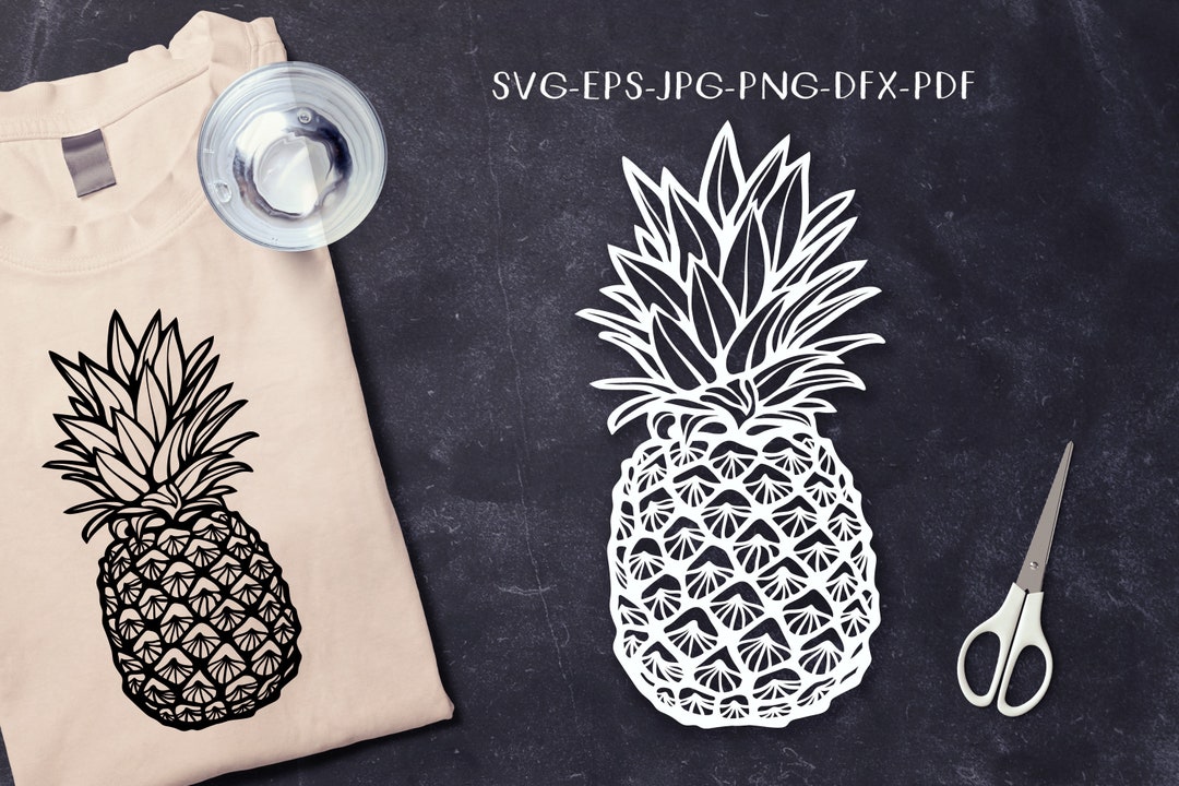 Pineapple Design SVG, Tropical Exotic Plant Clip Art EPS, Cricut ...