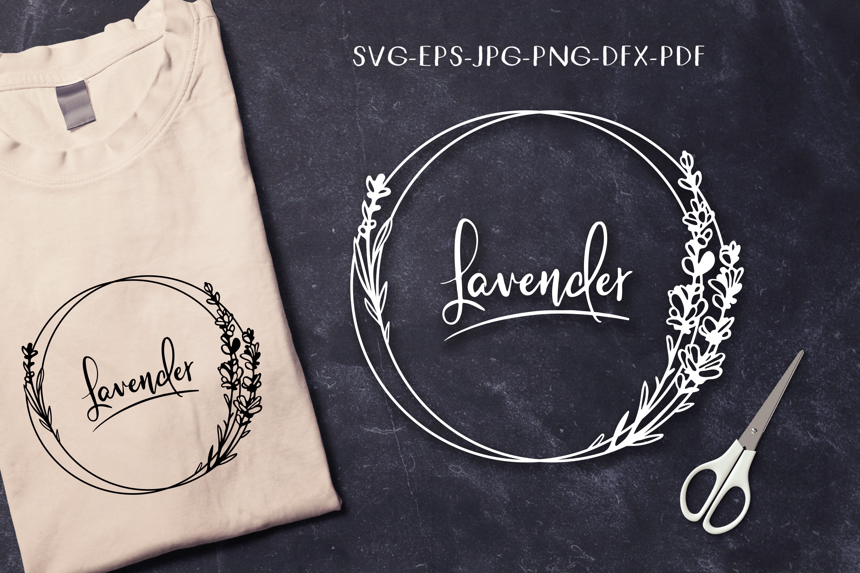 Lavender Frames Set SVG, Square and Circle Round Botanical Floral ...