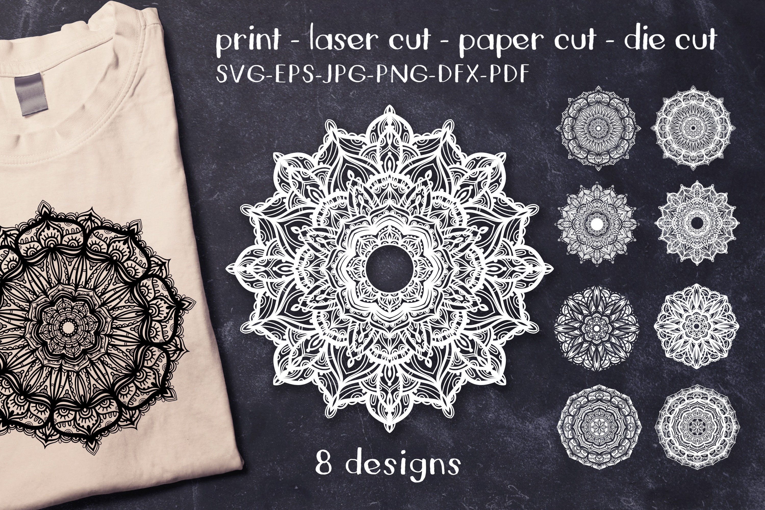 Mandala SVG Set Circle Pattern Clip Art Cricut Explore - Etsy