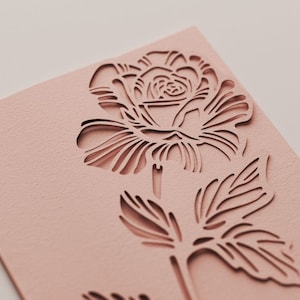 Rose Card SVG, DIY Invitation Template, Wedding Envelope Dxf Eps Png ...