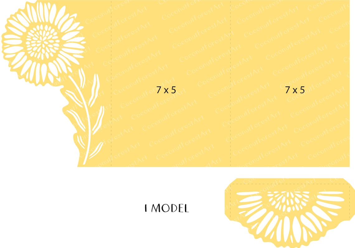 Invitation Template With Sunflower DIY Wedding Envelope Svg - Etsy