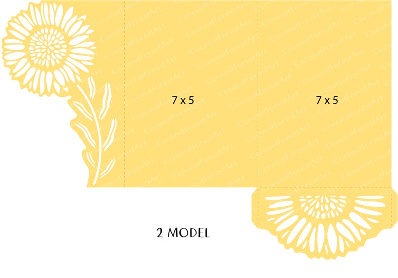 Invitation Template With Sunflower DIY Wedding Envelope Svg | Etsy