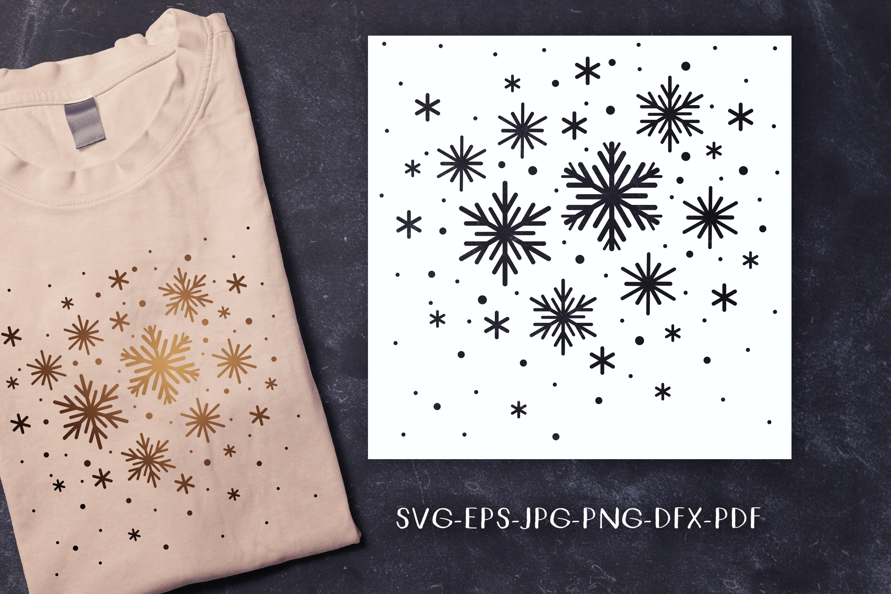 Snowflake Pattern SVG, Christmas Background With Snowfall, Holiday ...