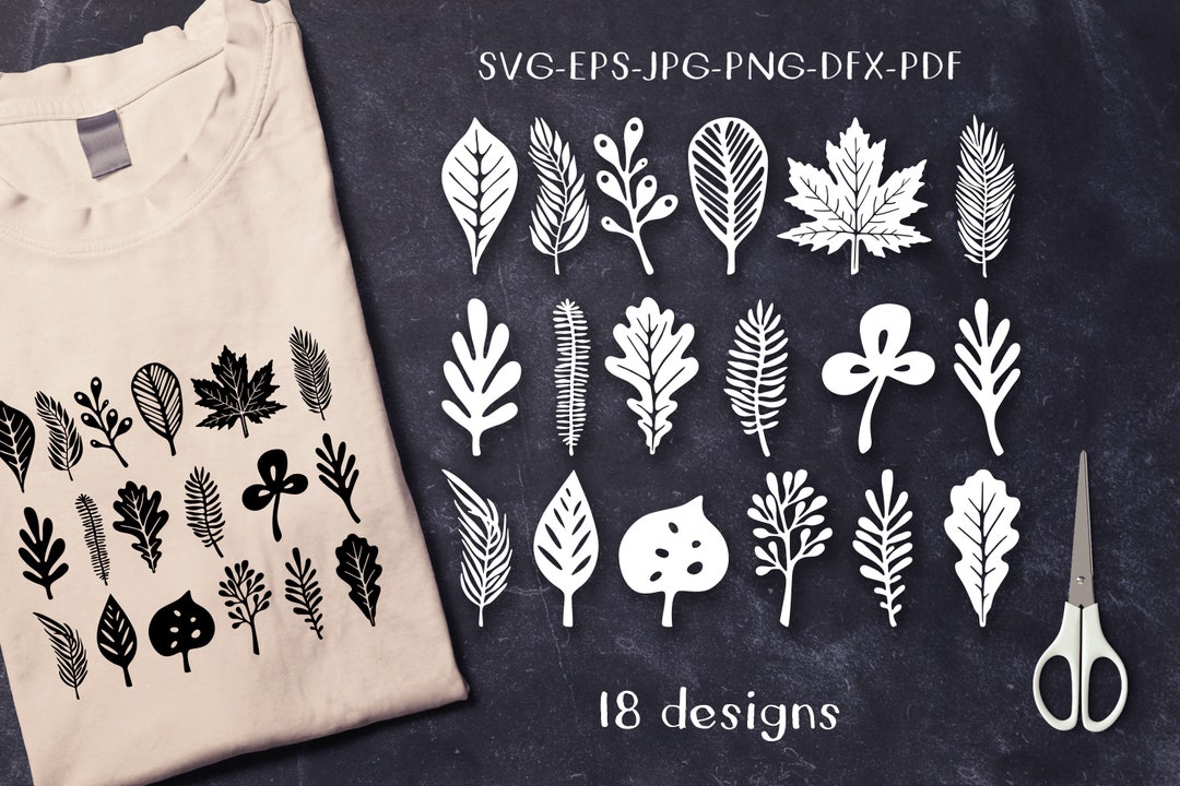 Fall Leaves Set SVG, Autumn Decor, Maple Leaf, Oak, Botanical Stencil ...