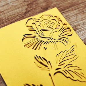 Rose Card SVG, DIY Invitation Template, Wedding Envelope Dxf Eps Png ...