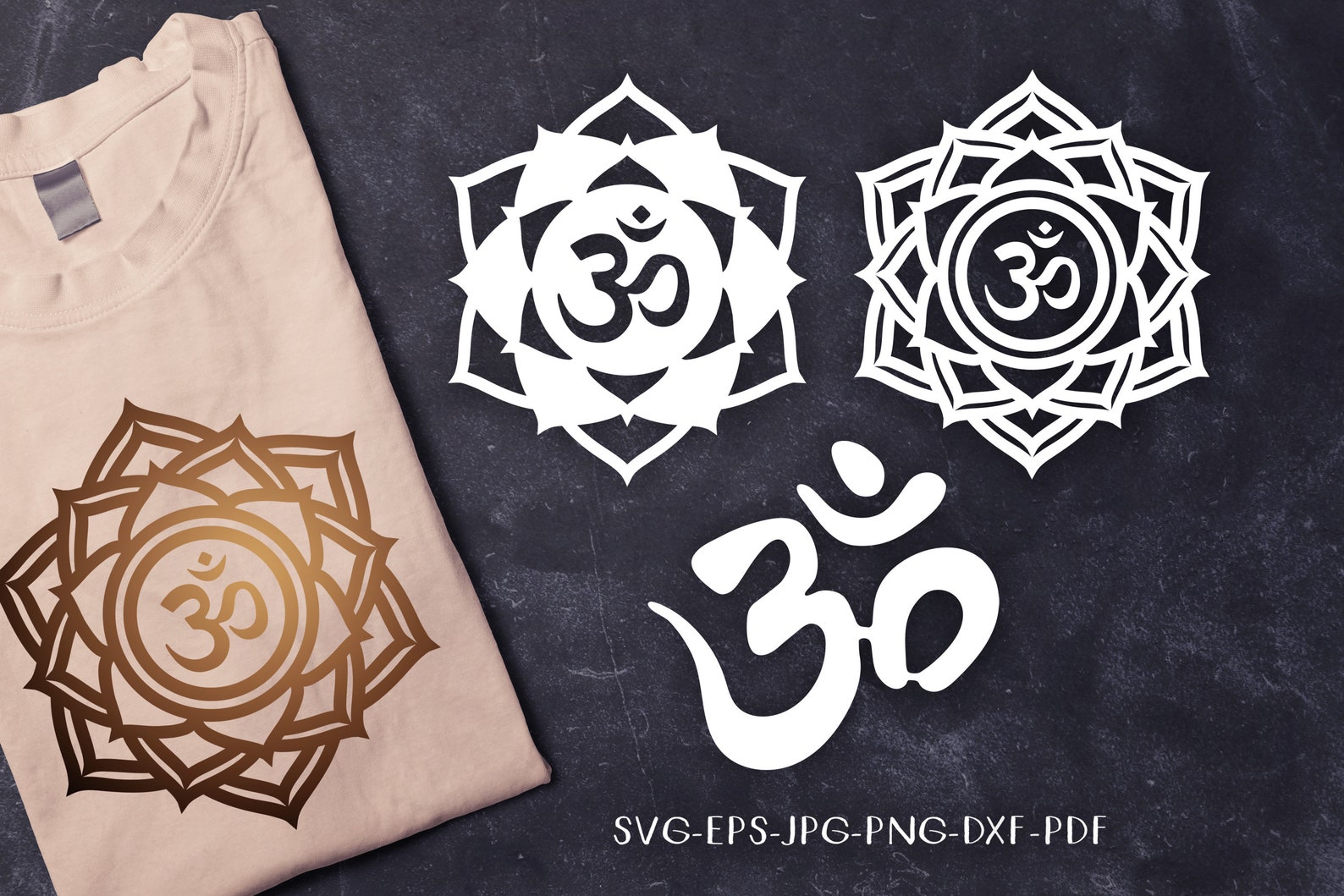 OM SVG Set, сircle Pattern Clipart, Yoga Sanskrit Symbol, сricut ...