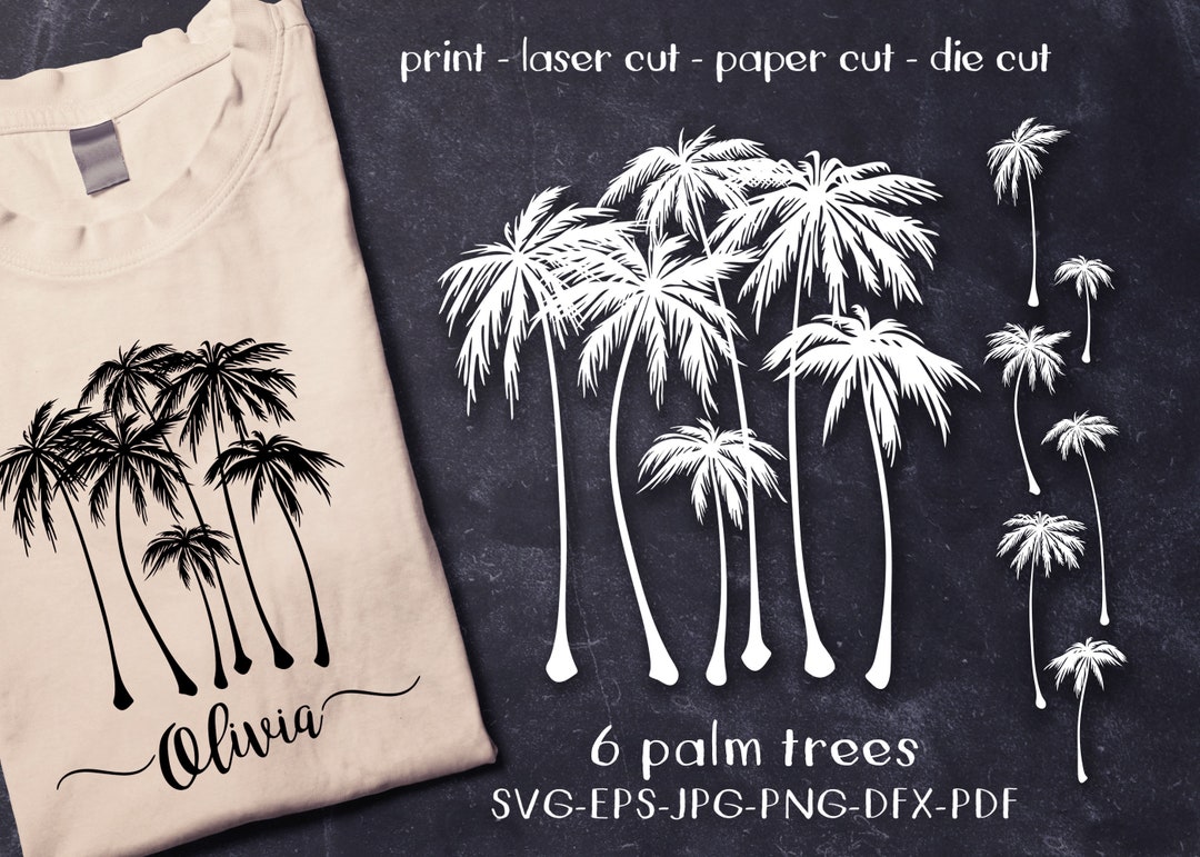Palm Trees SVG Set, Tropical Coconut Trees EPS, Cricut Explore ...