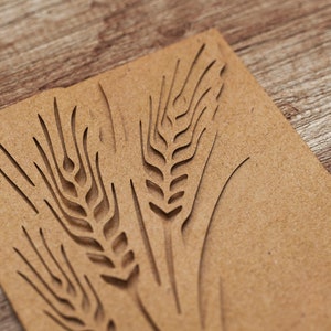 Rustic Wedding Invitation Envelope SVG With Wheat, Card Template Dxf ...