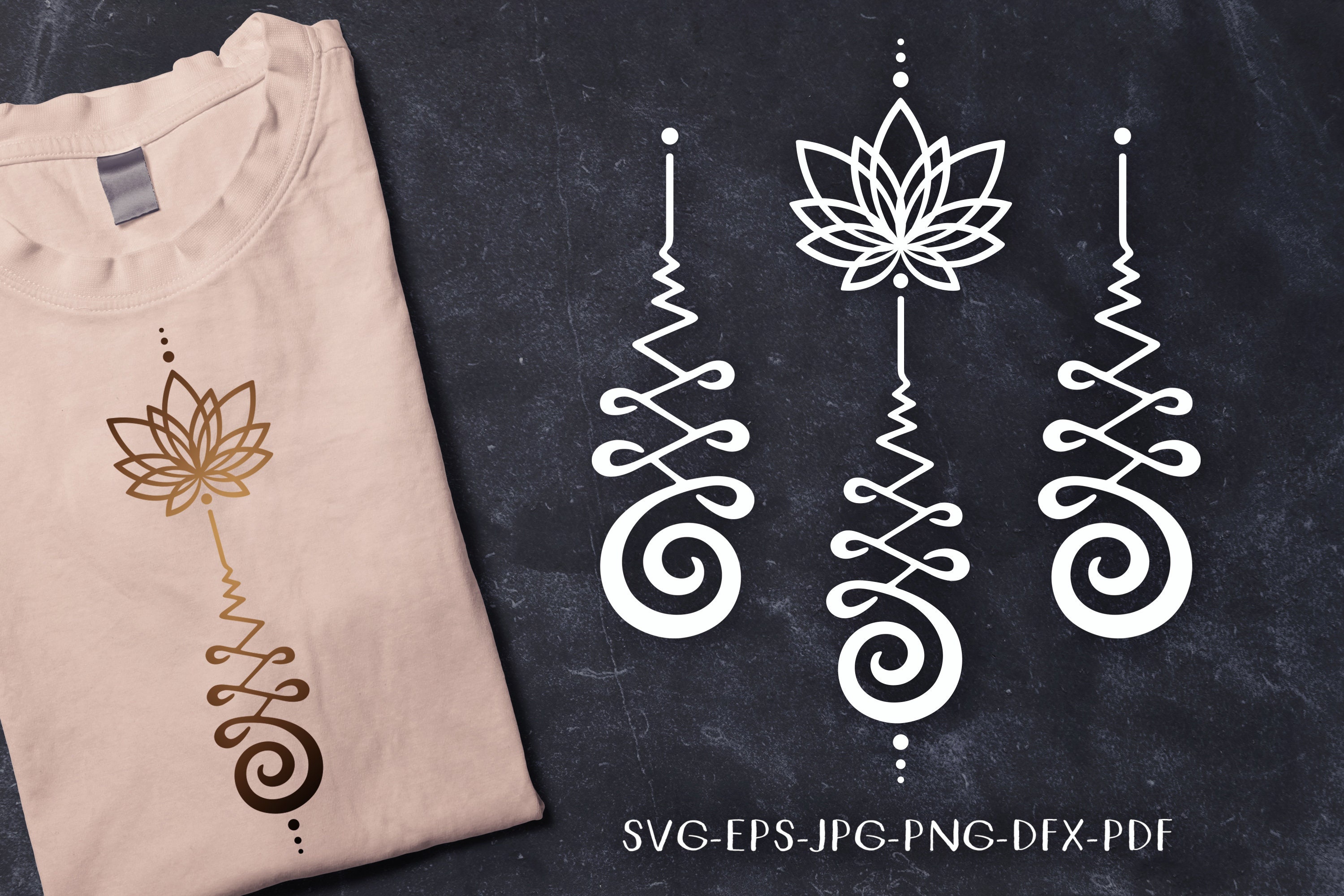 Unalome Buddhist Symbol SVG, Lotus Spiral Pattern, Yoga Symbol, сricut ...