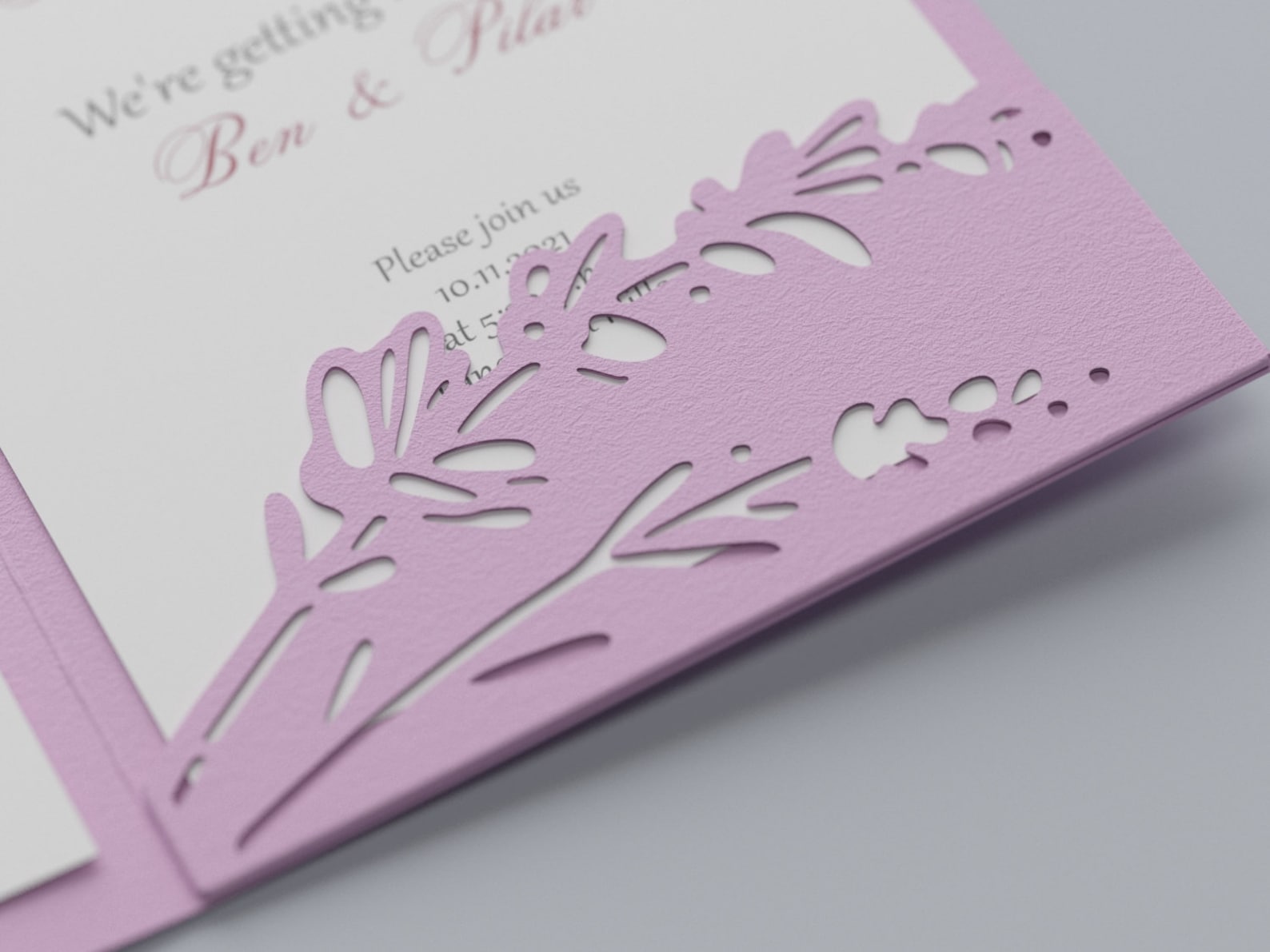 Lavender Card SVG, DIY Invitation Template, Wedding Envelope Dxf Eps ...