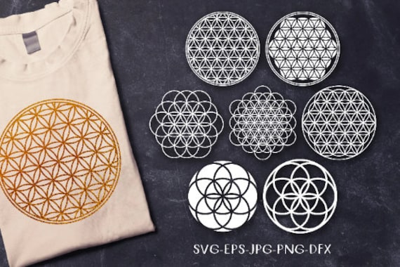 Flower of Life SVG Set Geometric Circle Pattern Clip Art | Etsy