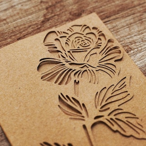 Rose Card SVG, DIY Invitation Template, Wedding Envelope Dxf Eps Png ...