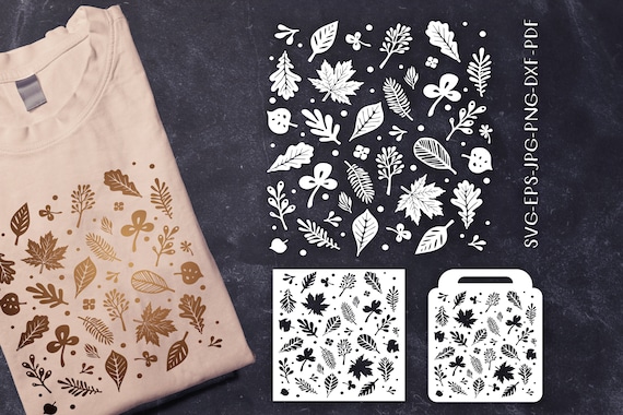 Fall Leaves SVG Seamless Pattern Cake Fabric Stencil Autumn - Etsy