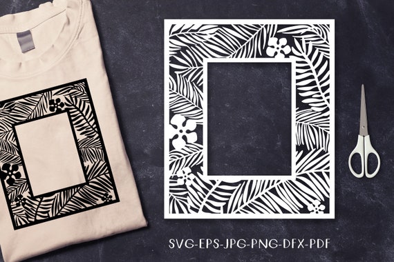 Tropical Leaves Frame Leaf Plants Frame SVG EPS Dxf - Etsy