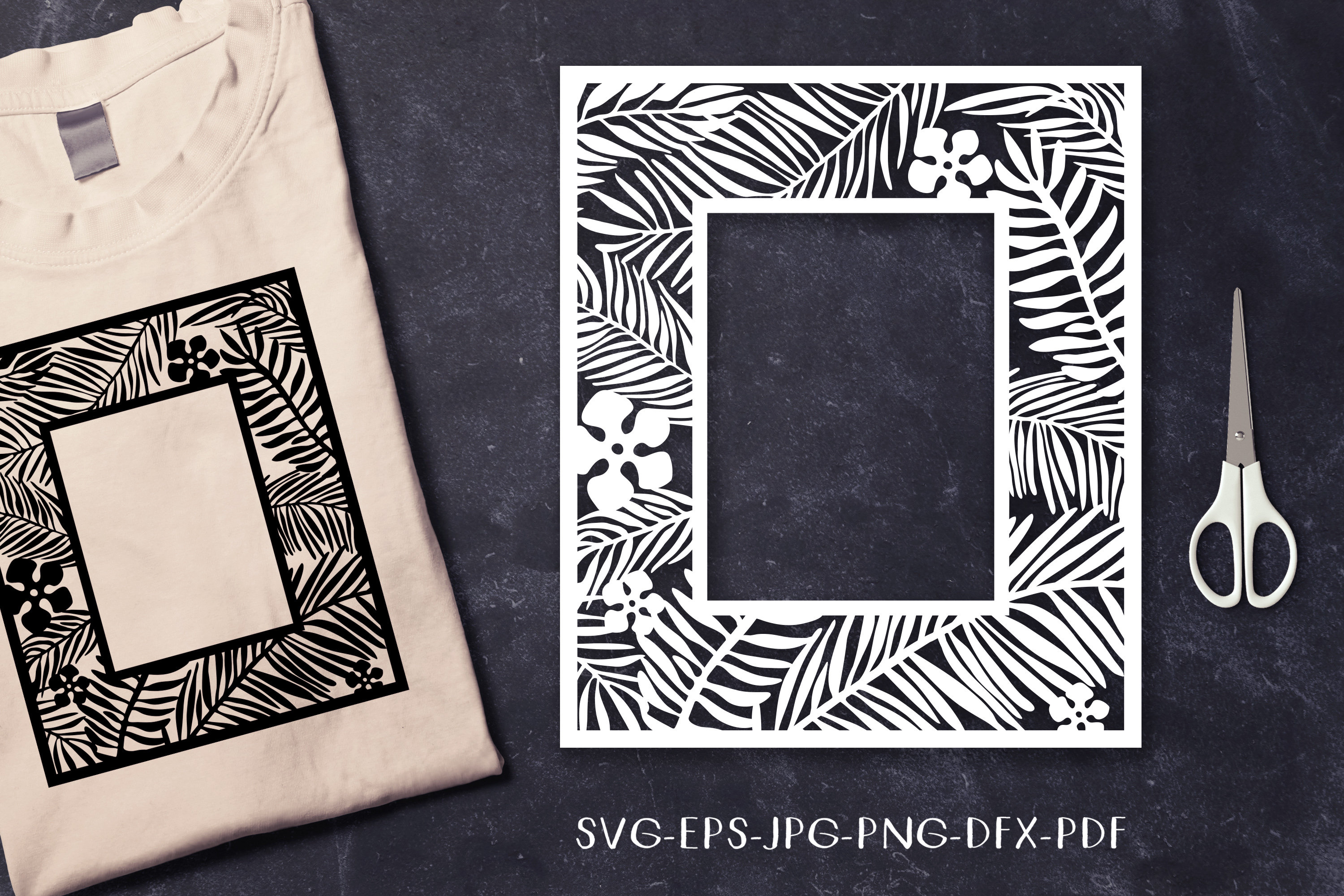 Tropical Leaves Frame Leaf Plants Frame SVG EPS Dxf - Etsy