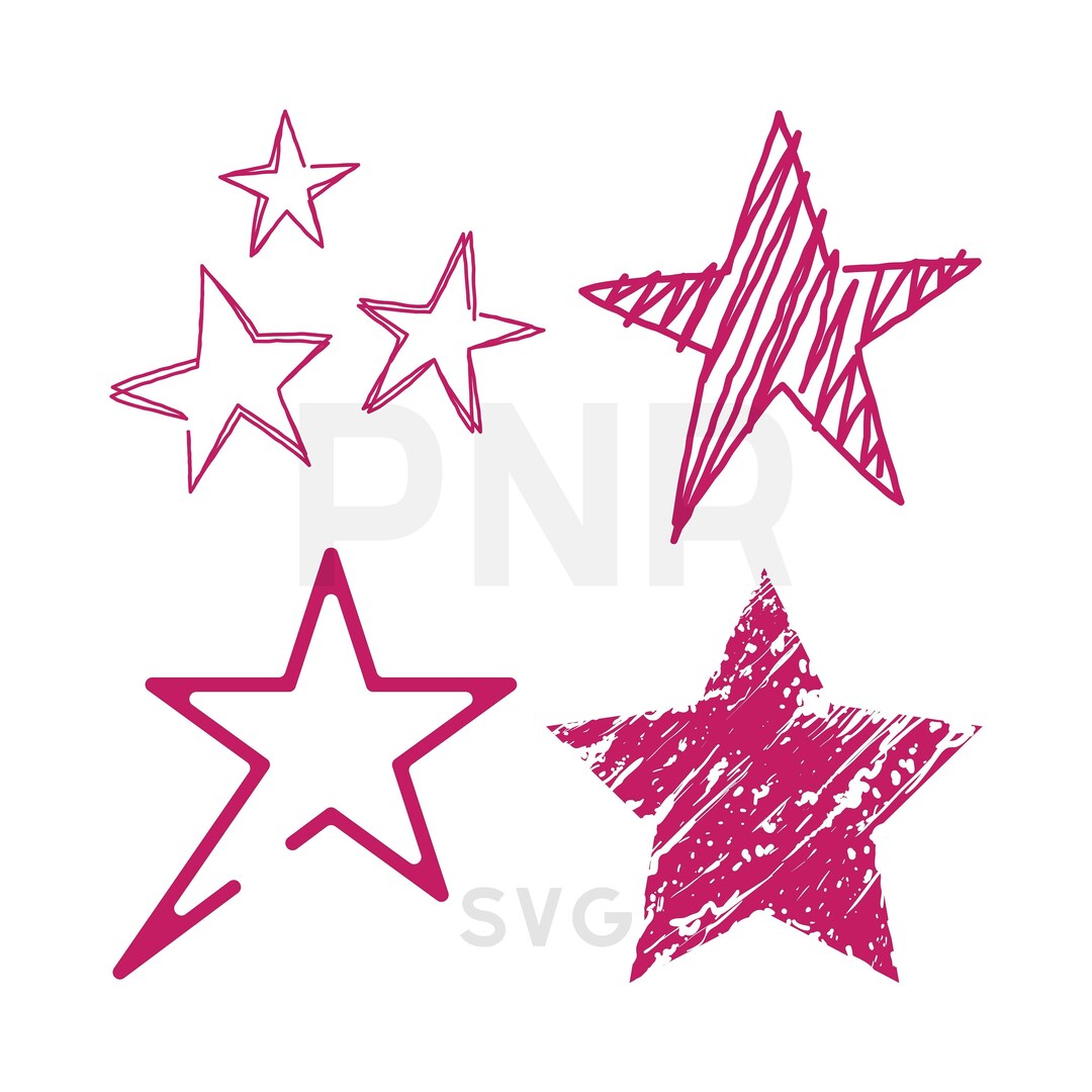 Pink Star, Pink Stars Svg, 4 Pieces Svg - Etsy
