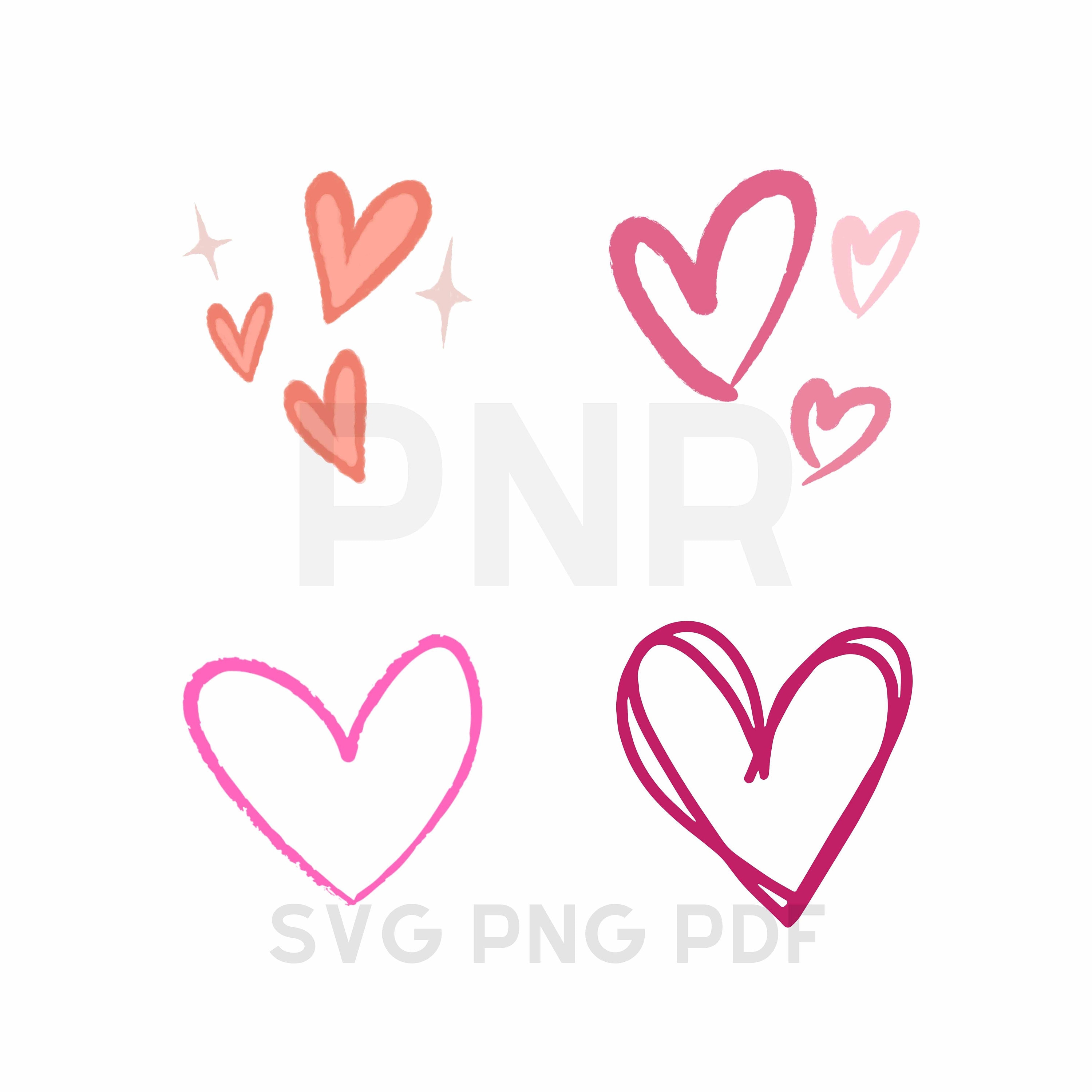 Pink Heart Svg Bundle, 4 Piece Svg Set, Three & Four Hearts Clipart ...