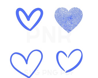 Cobalt Blue Heart Svg, 4 Piece Svg Bundle, Deep Blue Hearts Clipart Png ...