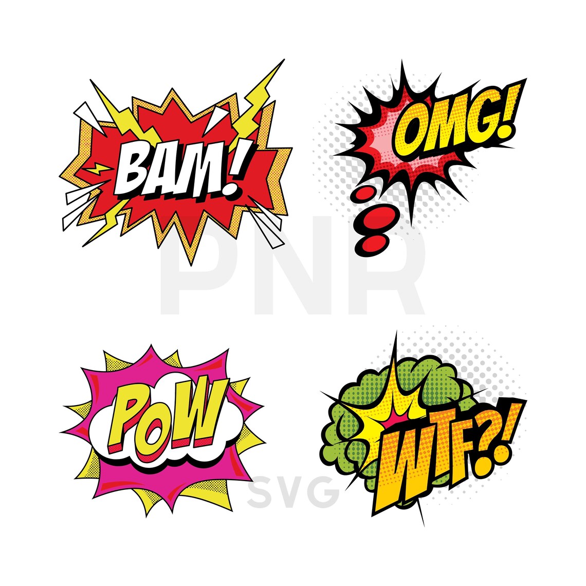 Wtf SVG, Pow Svg, Omg Svg, Bam Svg, 4 Pieces Svg - Etsy Canada