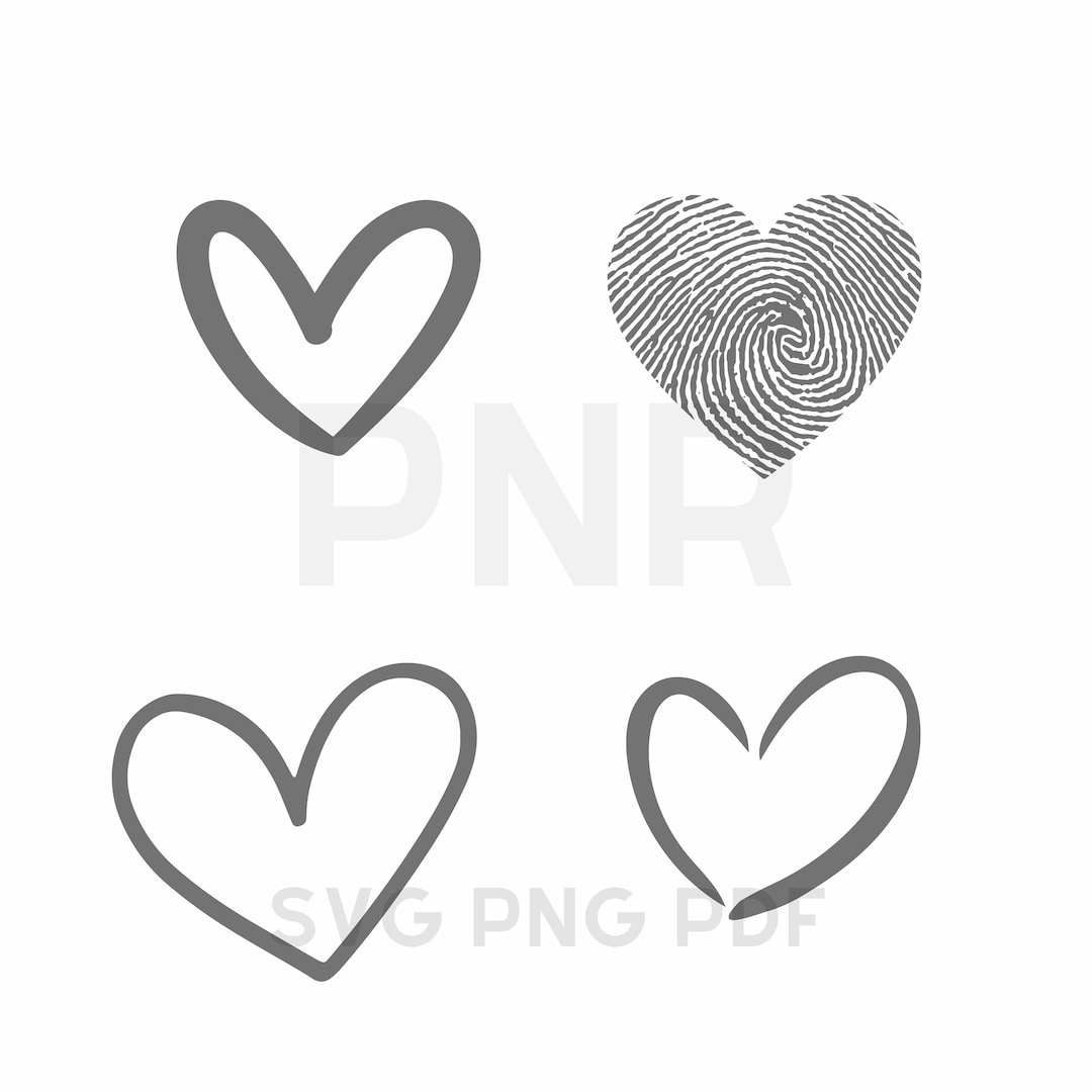 Dark Gray Heart SVG Bundle | 4 Hearts Clipart Png PDF | Minimalist SVG ...