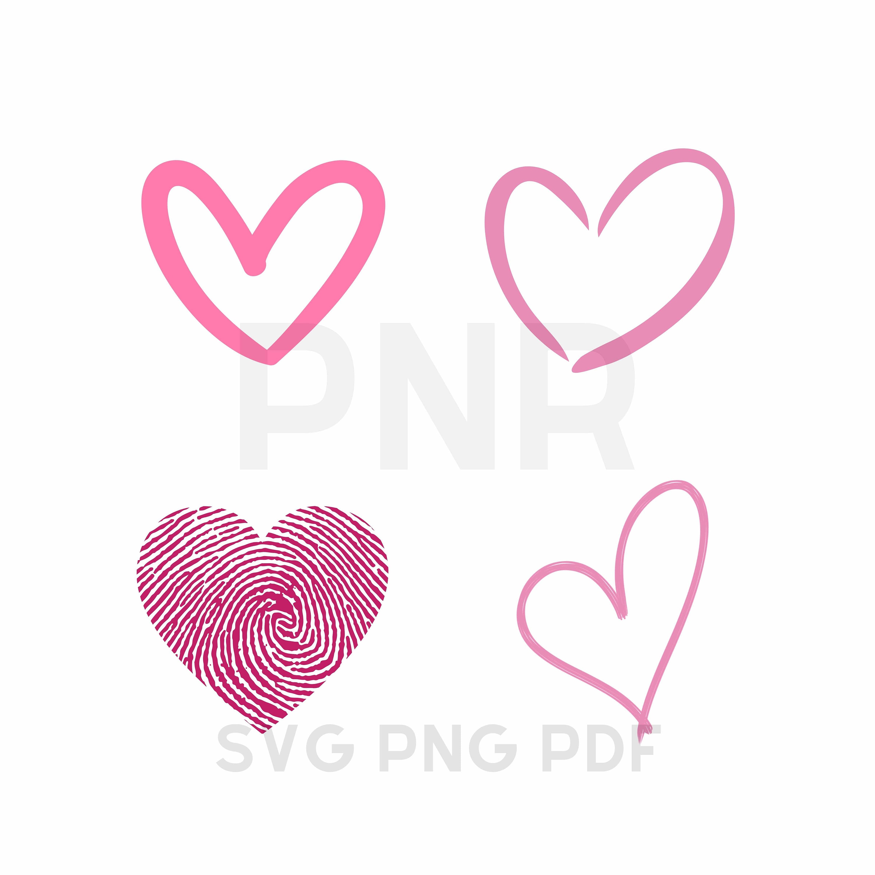 Pink Hearts Svg Bundle | 4 Heart Clipart | Cute Pink Heart PNG PDF ...