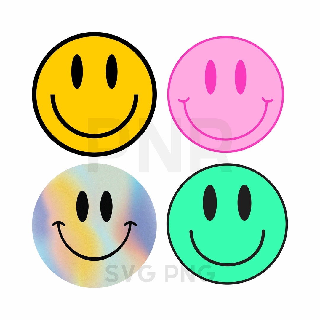 Smiley Face Svg, Smile Svg, Happy Face Svg, 4 Pieces Svg - Etsy