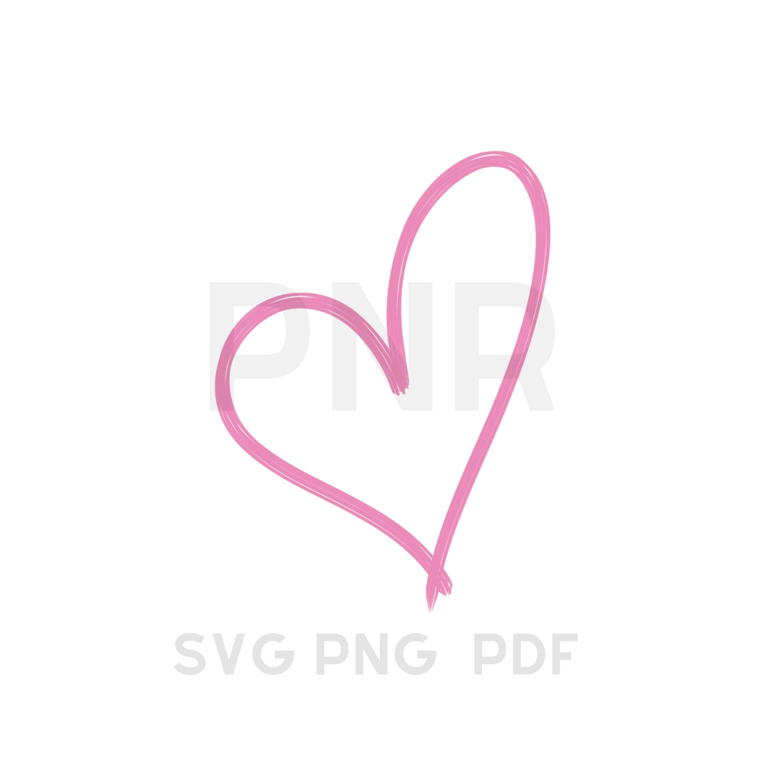 Pink Heart Svg File, Single Heart Svg Png Pdf, Cute Pink Clipart for ...