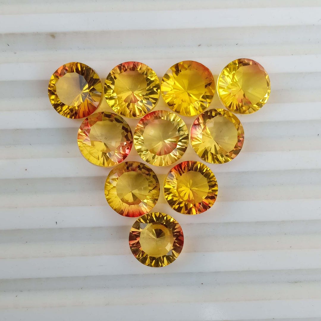 Sphalerite Color Quartz Doublet: Round Concave Cut Gemstone for Jewelry ...