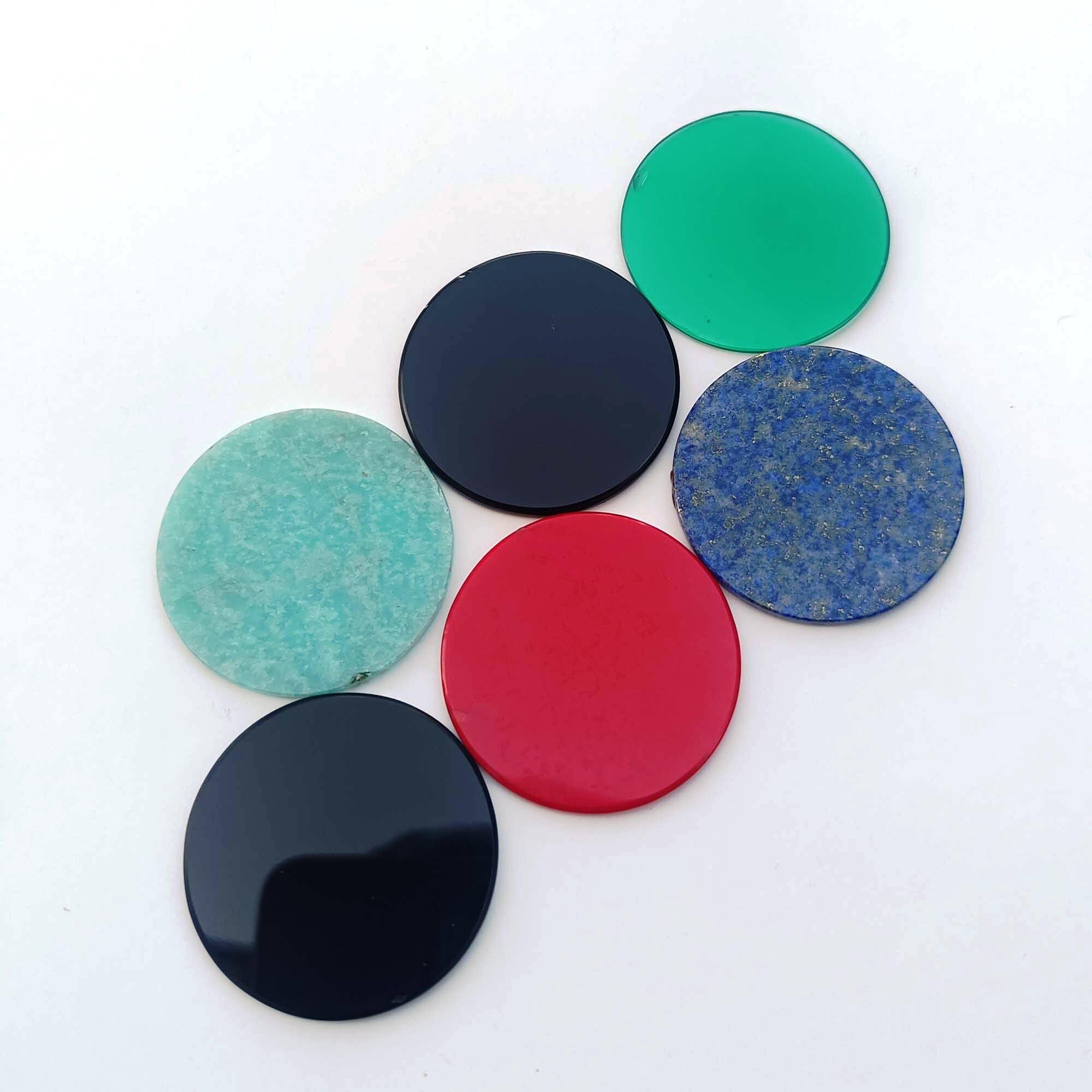 Handmade Gemstone Flat Disk: Black Onyx, Lapis Lazuli, Amazonite (6mm ...