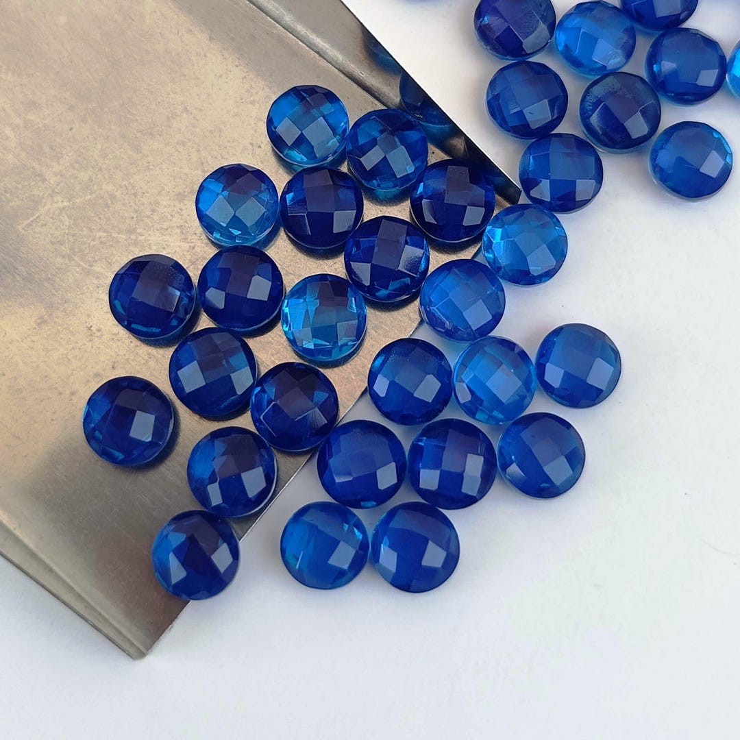 6mm Ceylon Sapphire Quartz Round Briolette Checker Cut Natural Clear ...