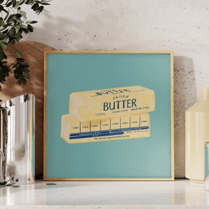 Butter Kitchen Food Art Print 8x8 - Etsy