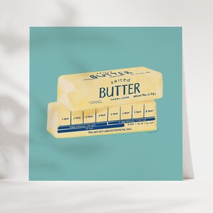 Butter Kitchen Food Art Print 8x8 - Etsy