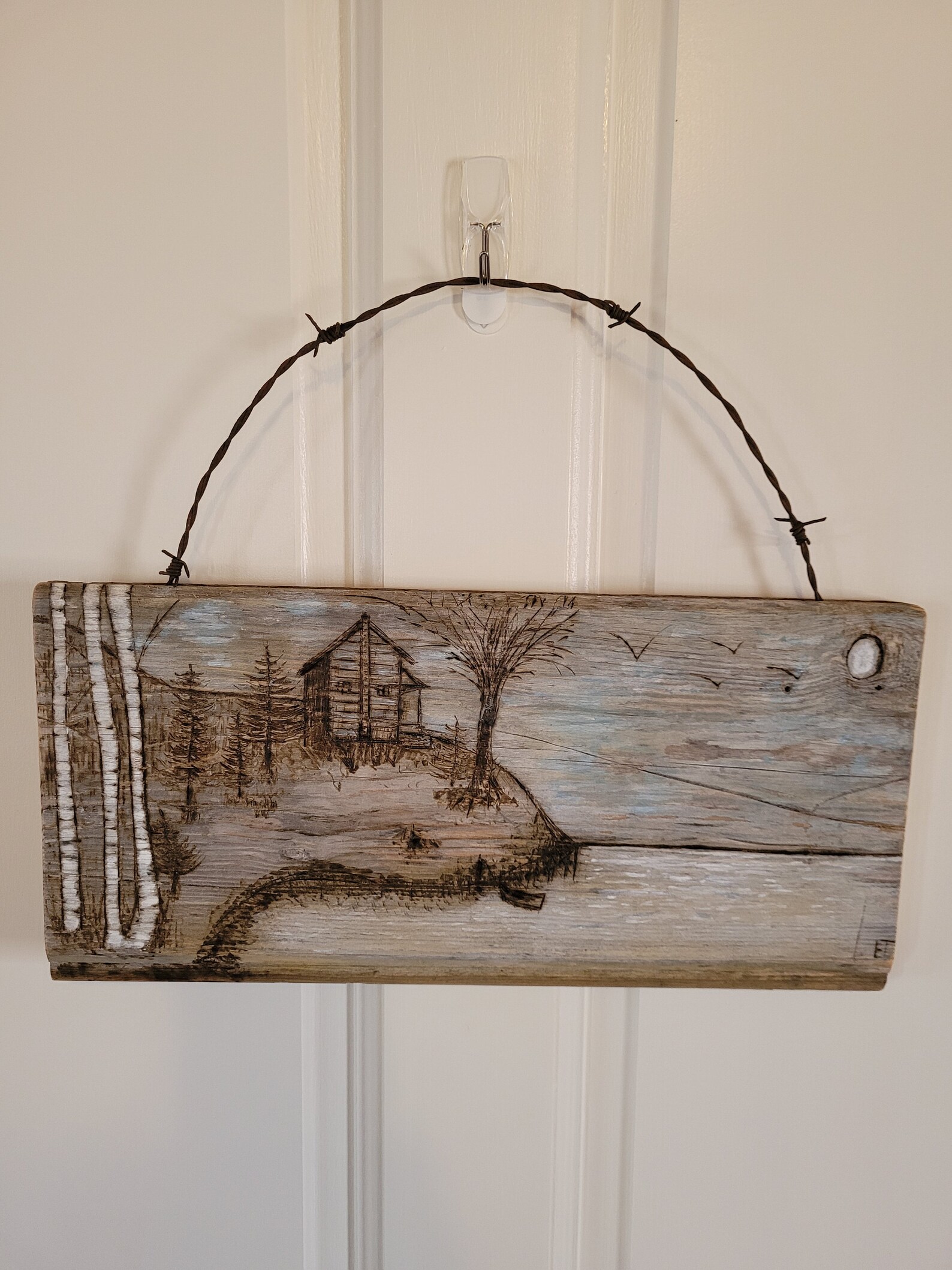 Handmade Pyrography- Scenic Cabin Overlooking Lake - Etsy