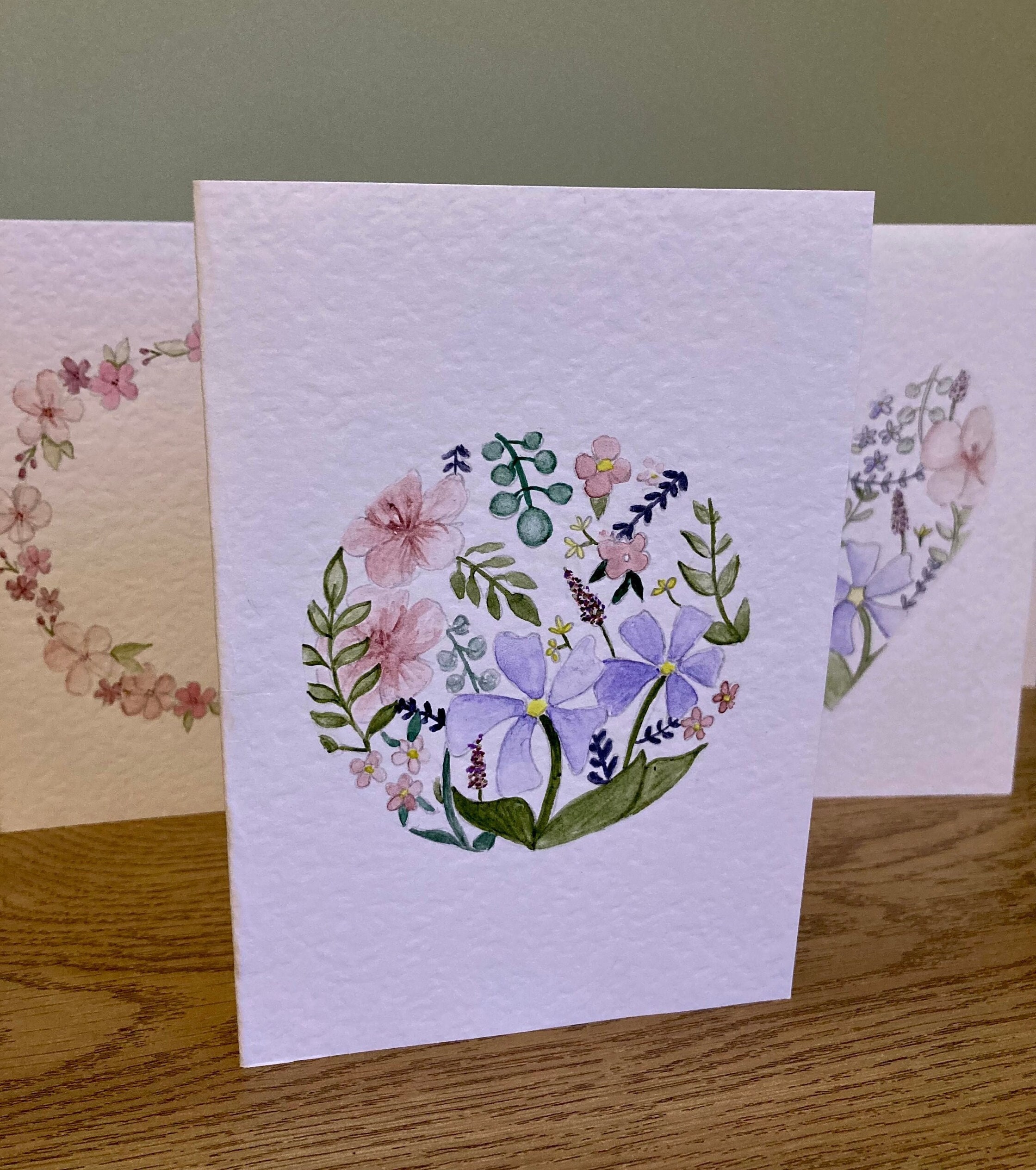 Set of 6 Hand Painted Floral Greetings Cards A6 Size for Any Occasion ...