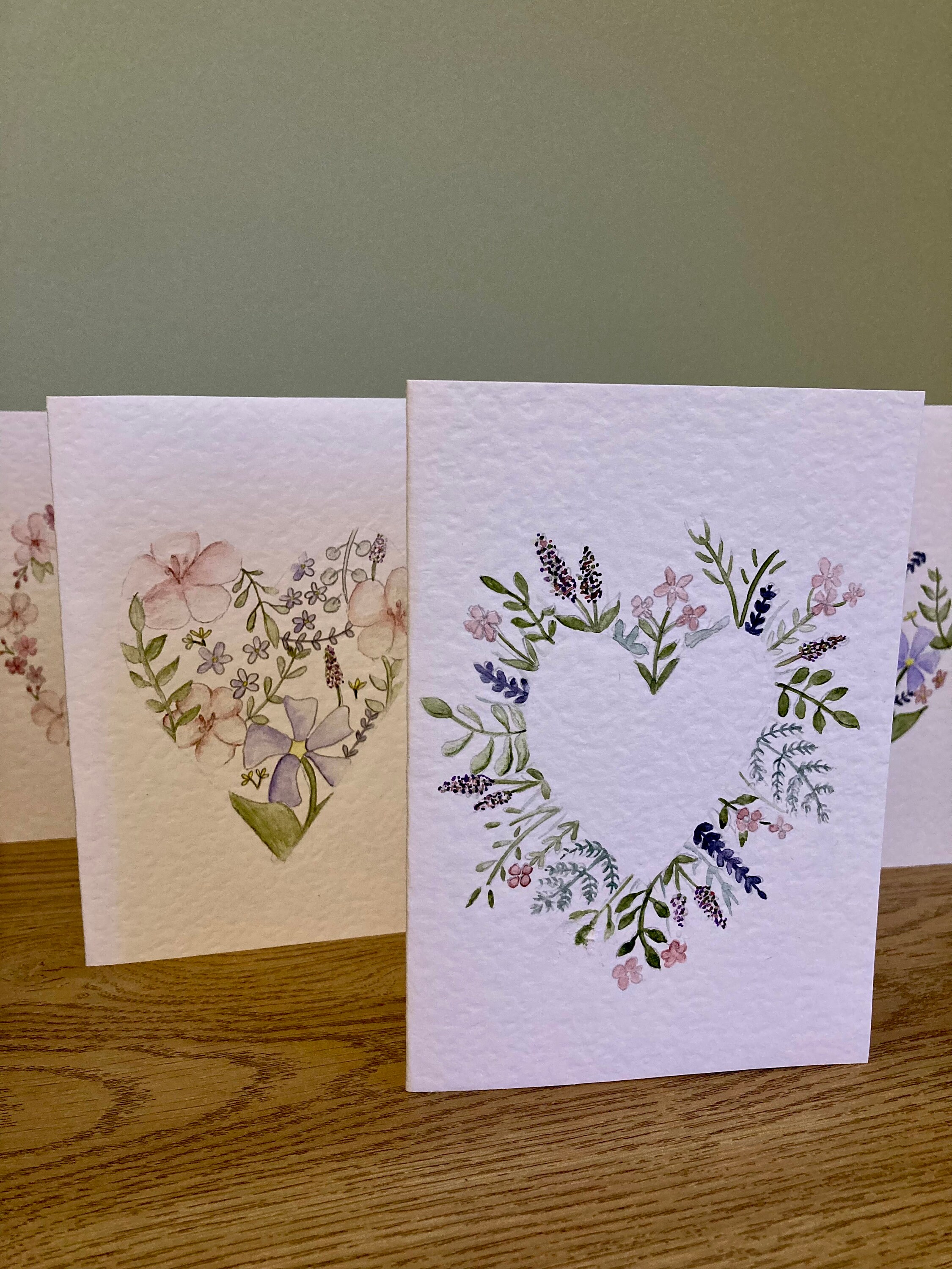 Set of 6 Hand Painted Floral Greetings Cards A6 Size for Any Occasion ...