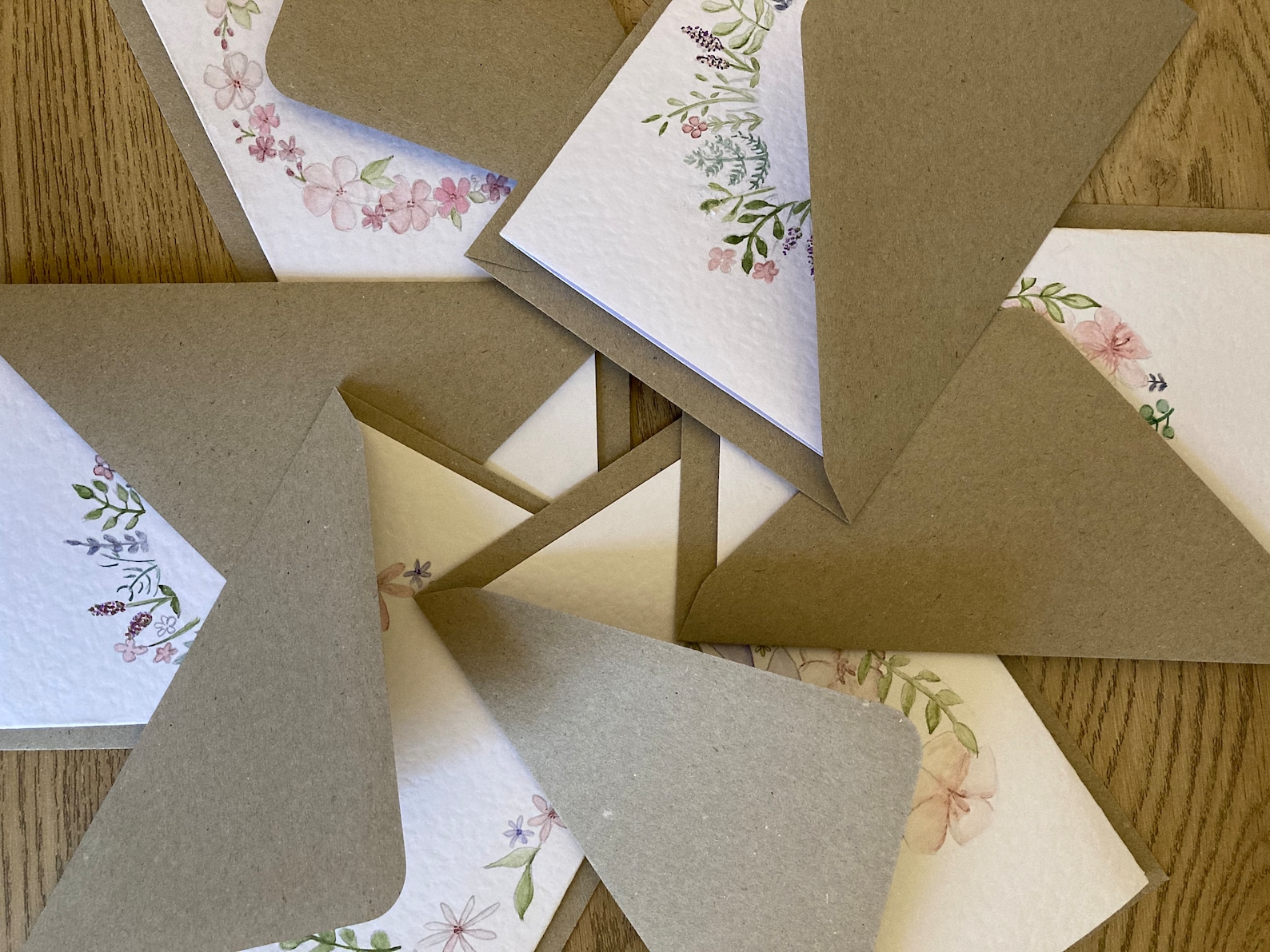 Set of 6 Hand Painted Floral Greetings Cards A6 Size for Any Occasion ...